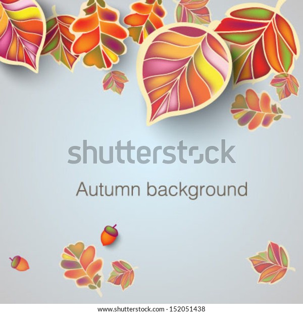 Autumn Background Stylized Leaves 스톡 벡터(로열티 프리) 152051438 | Shutterstock
