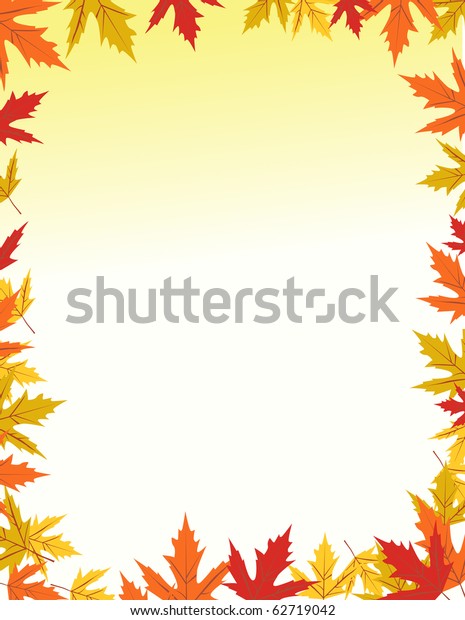 Autumn Border Design Vector Illustration 库存矢量图（免版税）62719042 | Shutterstock