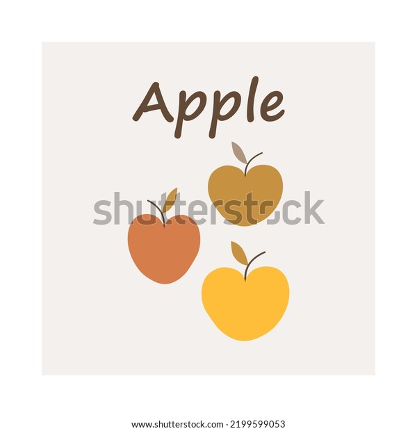 Autumn Card Three Apples Vector Illustration Stock Vector (Royalty Free ...