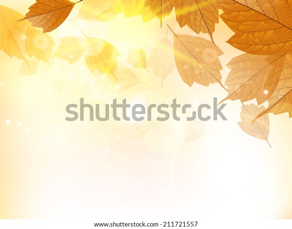 Autumn Design Background Leaves Falling Tree: เวกเตอร์สต็อก (ปลอดค่า ...