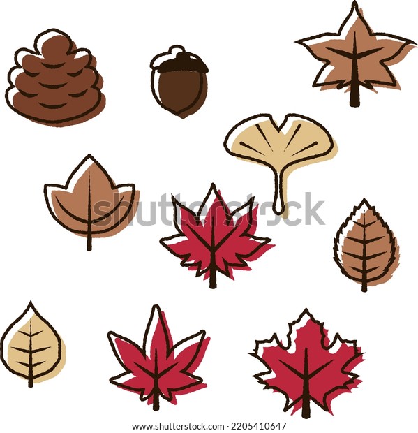 Autumn Falling Leaves Flat Vector Illustration Stock Vector Royalty