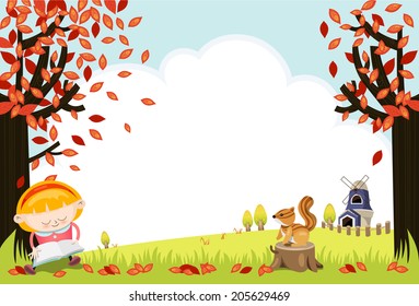 Autumn Field Frame Stock Vector (Royalty Free) 205629469 | Shutterstock