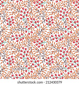 Autumn Floral Seamless Pattern Stock Vector (Royalty Free) 212430379 ...