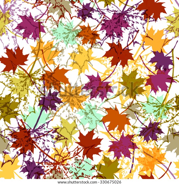 Autumn Imprint Leaves Pattern Background Colored Stock Vector (Royalty ...