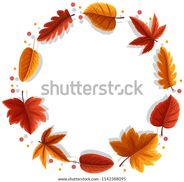 Autumn Leaf Frame Illustration Stock Vector (Royalty Free) 1142388095 ...
