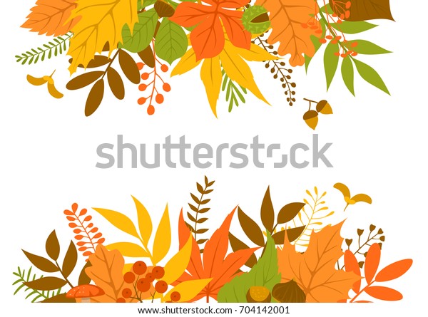 Autumn Leaves Header Border Frame Background Stock Vector (Royalty Free ...