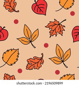 Autumn Leaves Seamless Background Autumn Leaves Stock Vector (Royalty ...