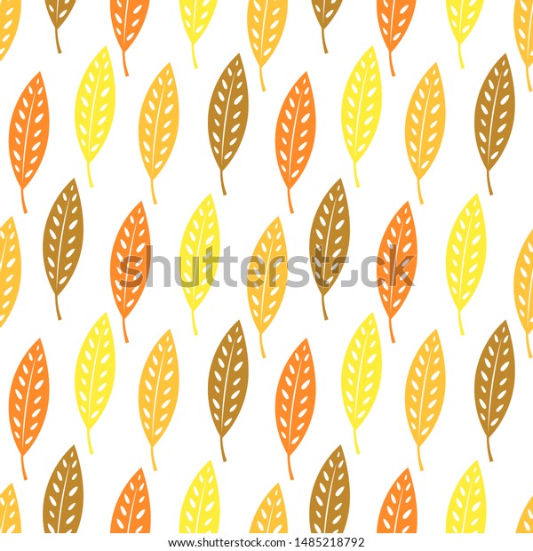 Autumn Leaves Seamless Patten Background Vector Stock Vector (Royalty ...