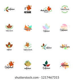 Autumn Logo Set Vector Stock Vector (Royalty Free) 1217467315