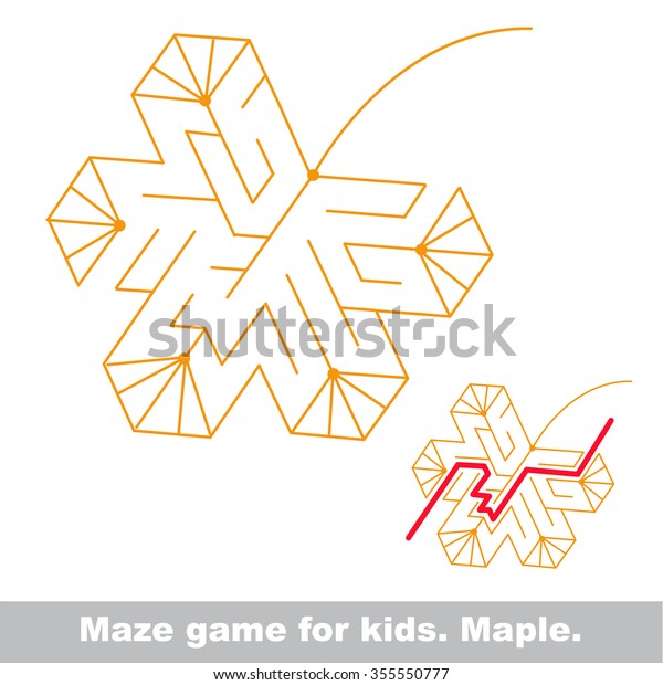 Autumn Maple Leaf Maze Game Stock Vector (Royalty Free) 355550777 ...