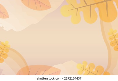 Autumn Minimal Background Decorated Leaves Golden Stock Vector (Royalty ...