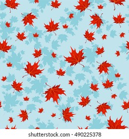 Autumn Red Leaves Stock Vector (Royalty Free) 490225378 | Shutterstock