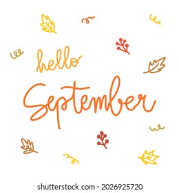 Autumn September Hand Lettering Vector Stock Vector (Royalty Free ...