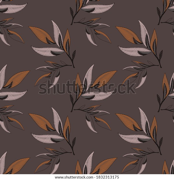 Autumn Stylized Tree Branchseamless Pattern Branch Stock Vector ...