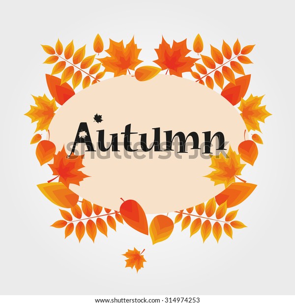 Autumn Title Yellow Leaves On Background Stock Vector (Royalty Free ...