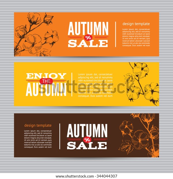Autumn Vector Billboards Banners Set Stems: เวกเตอร์สต็อก (ปลอดค่า ...