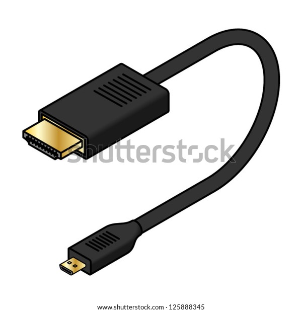 Av Audiovideo Cable Hdmi Micro Hdmi Stock Vector (Royalty Free) 125888345