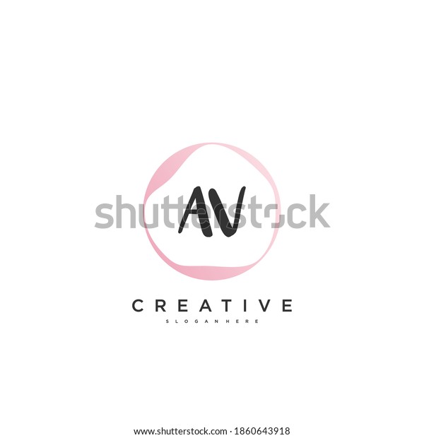 Av Beauty Vector Initial Logo Handwriting Stock Vector (Royalty Free ...