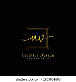 Av Initial Calligraphy Handwritten Logo Handwritten Stock Vector ...