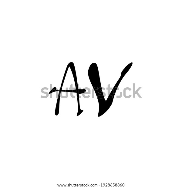 Av Initial Handwriting Logo Identity Stock Vector (Royalty Free ...