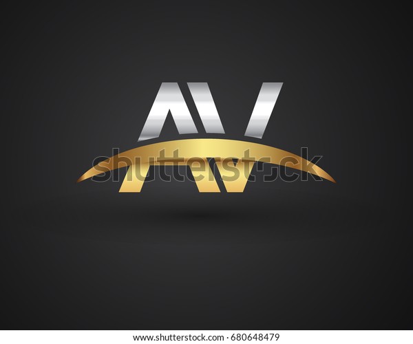 Av Initial Logo Company Name Colored Stock Vector (Royalty Free ...