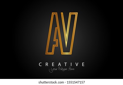 Av Letter Design Logo Concept Gold Stock Vector (Royalty Free ...