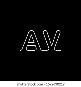 Av Letter Logo Black Background Letter Stock Vector (Royalty Free ...