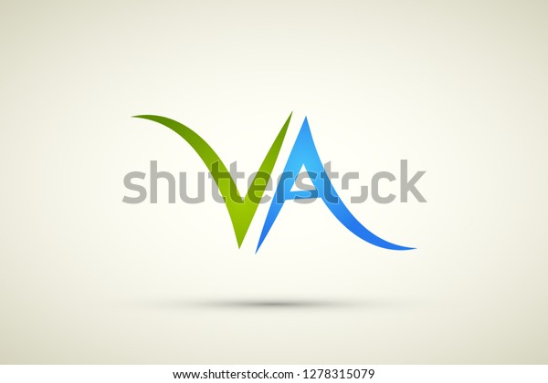 Av Letter Logo Design Green Blue Stock Vector (Royalty Free) 1278315079