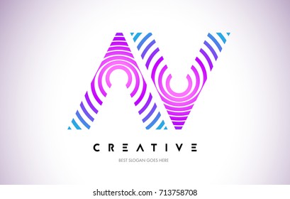 Av Lines Warp Logo Designvector Letter Stock Vector (Royalty Free ...