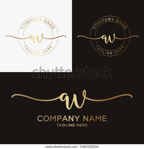Av Logo Design Av Handwriting Logo Stock Vector (Royalty Free ...