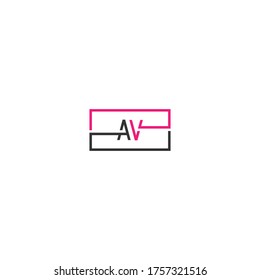 Av Logo Letter Design Concept Black Stock Vector (Royalty Free ...