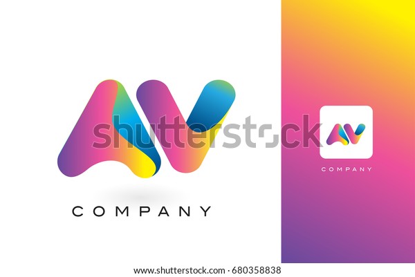 Av Logo Letter Rainbow Vibrant Colors Stock Vector (Royalty Free ...