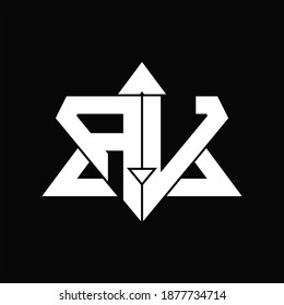 Av Logo Monogram Isolated Triangle Shape Stock Vector (Royalty Free ...