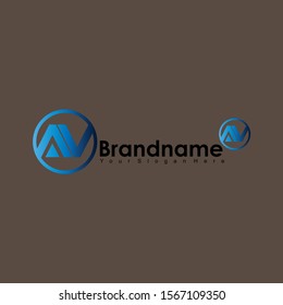 Av Round Logo Elegant Design Logo Stock Vector (Royalty Free ...