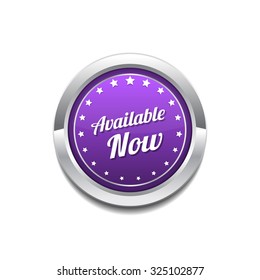 Available Now Purple Circular Vector Button Stock Vector (Royalty Free ...