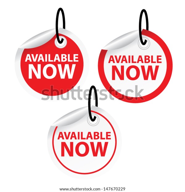 Available Now Red Stickers Eps10 Vector Stock Vector (Royalty Free ...