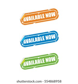 Available Now Sticker Labels Stock Vector (Royalty Free) 554868958