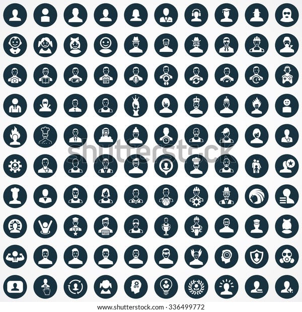 Avatar 100 Icons Universal Set Web Stock Vector (Royalty Free ...