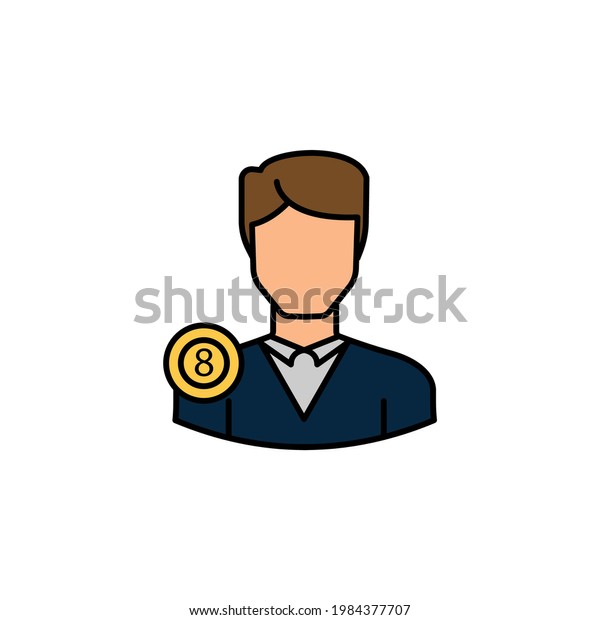 Avatar Billiard Outline Colored Icon Signs Stock Vector (Royalty Free ...