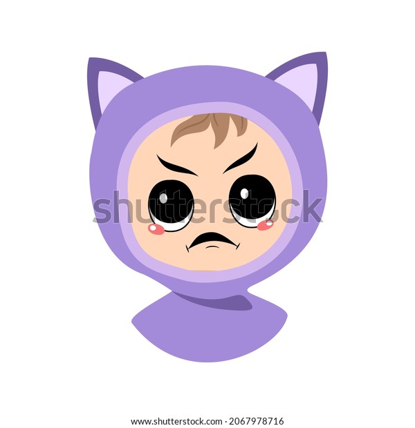 Avatar Child Angry Emotions Grumpy Face Stock Vector (Royalty Free ...