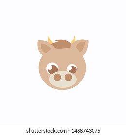 Avatar Cow On White Background Cartoon Stock Vector (Royalty Free ...