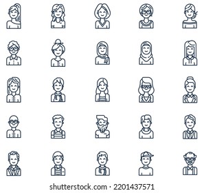 Avatar Human User Profile Icon Set Stock Vector (Royalty Free ...
