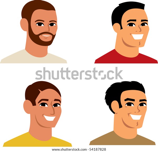 Avatar Icon Set 5 Cartoon Portrait Stock Vector (Royalty Free) 54187828