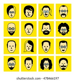Avatar Icons Face Icons Stock Vector (Royalty Free) 478466197 ...