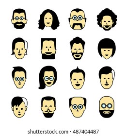 Avatar Icons Human Face Icons Stock Vector (Royalty Free) 487404487 ...