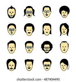 Avatar Icons Human Face Icons Stock Vector (Royalty Free) 487404493