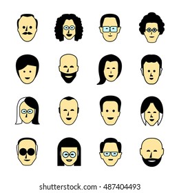 Avatar Icons Human Face Icons Stock Vector (Royalty Free) 487404493