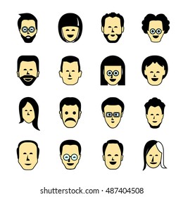Avatar Icons Human Face Icons Stock Vector (Royalty Free) 487404493