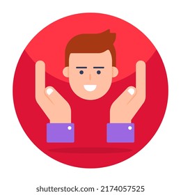 Avatar Inside Hands Icon Employee Care Stock Vector (Royalty Free ...