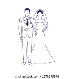Avatar Married Couple Icon Over White Stock Vector (Royalty Free ...